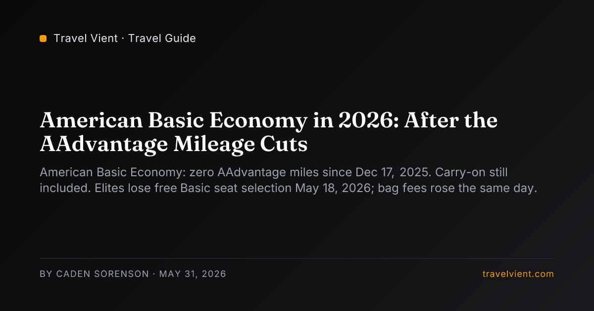 American Basic Economy in 2026: After the AAdvantage Mileage Cuts ...