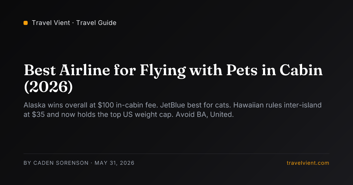 Best Airline for Flying with Pets in Cabin (2026), Travel Vient