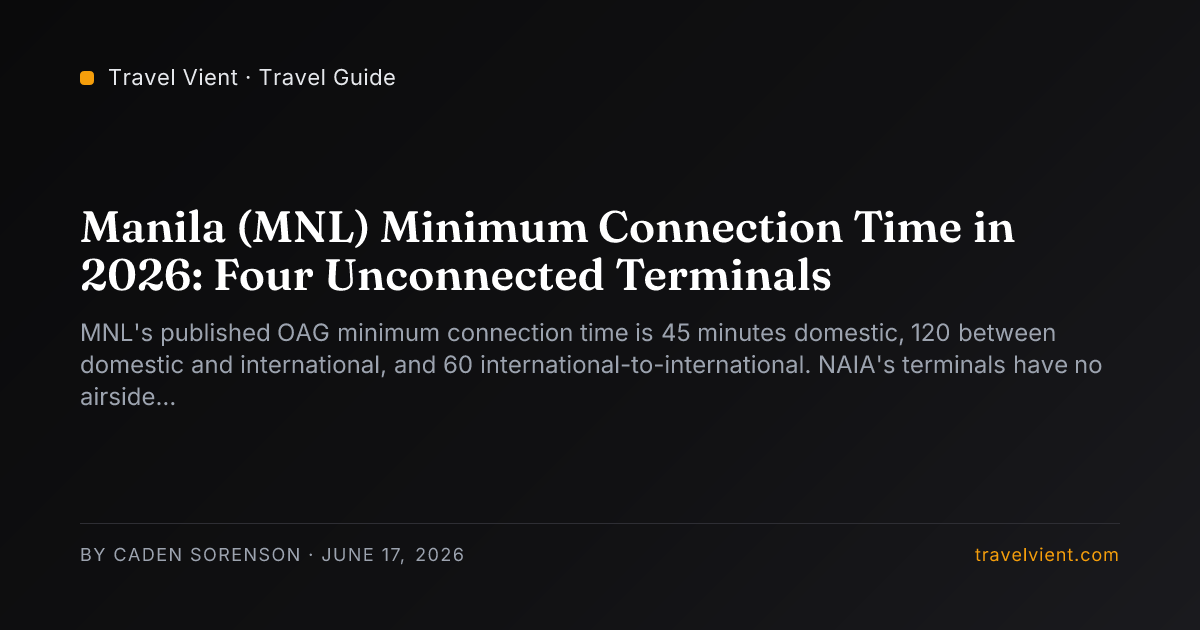 Manila (MNL) Minimum Connection Time in 2026: Four Unconnected ...
